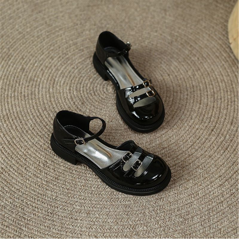 Jual College style round toe genuine leather single shoe retro jk ...