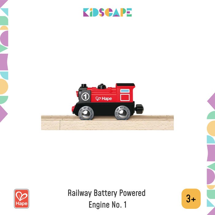 Jual Hape Railway Battery Powered Engine No. 1 | Wooden Train Set ...
