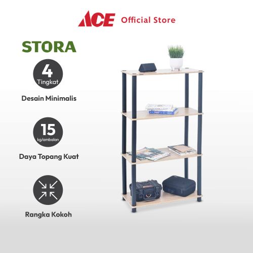 Jual Ace Stora Rak 4 Tingkat Kayu - Cokelat Organizer Serbaguna Tempat ...