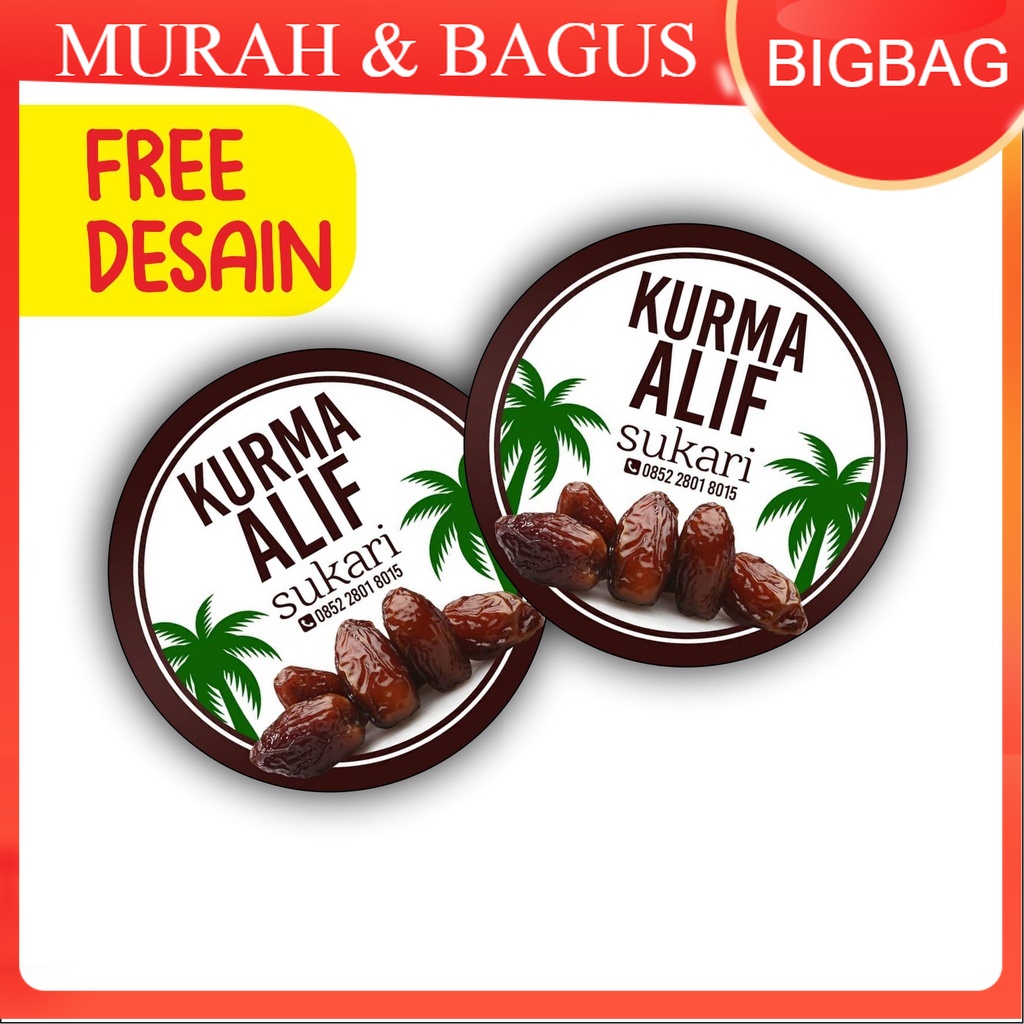 Jual Stiker Kurma Sticker Kurma Label Label Kurma Bulat Cutting Murah ...