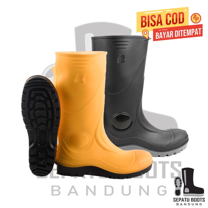 Jual Sepatu Boot Safety Tinggi SAFETY S5-AP BOOTS Hitam Kuning-Besi Toe ...