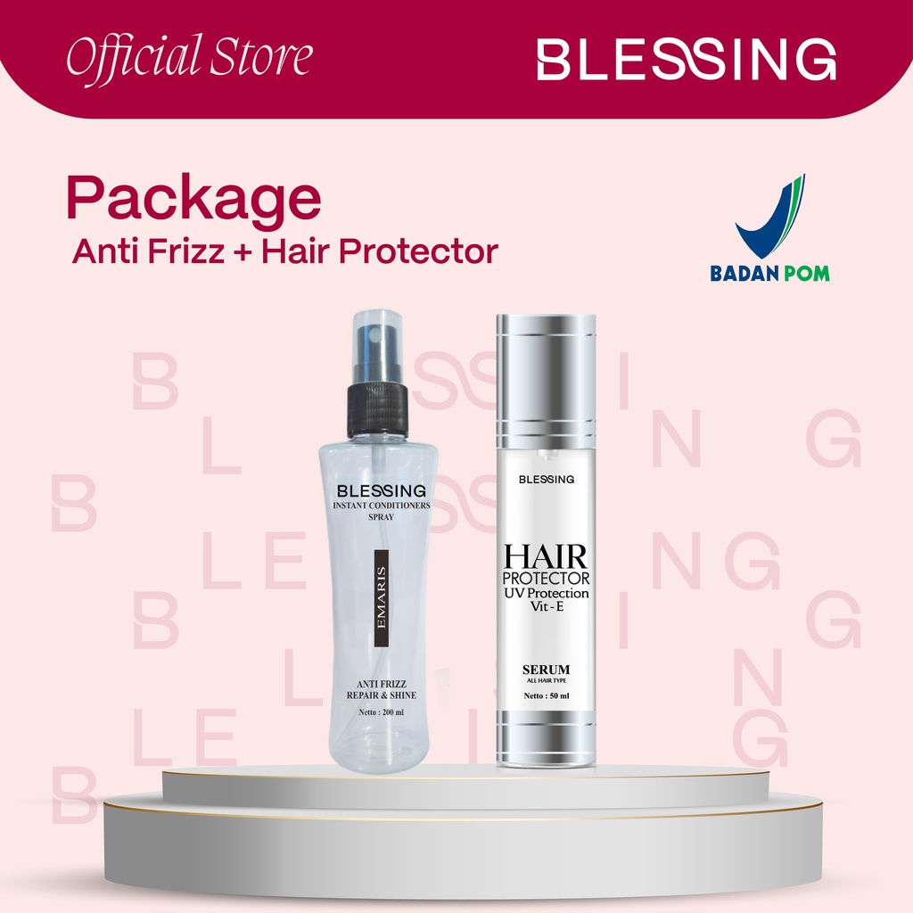 Jual BLESSING Hair Care Package ( Anti Frizz 100 Ml + Hair Protector 50 ...