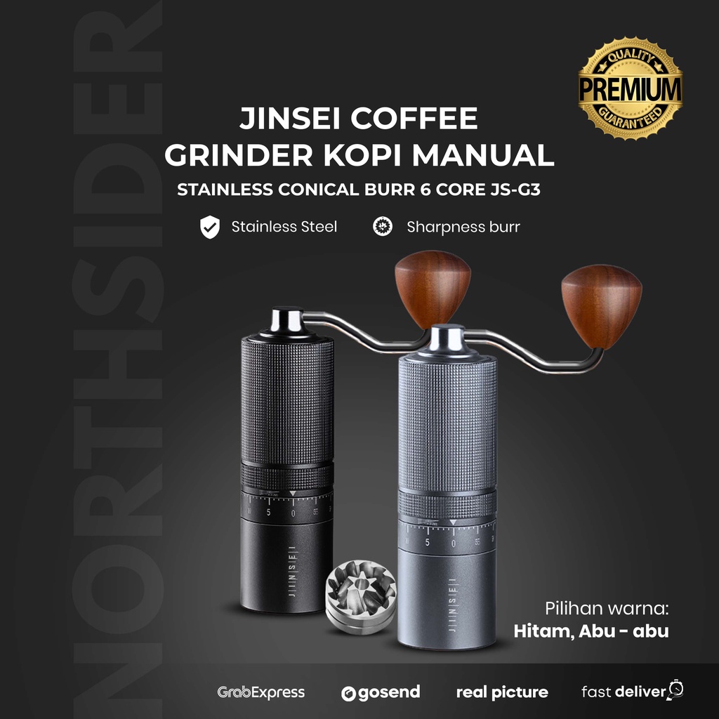 Jual Jinsei coffee grinder kopi manual stainless conical Burr 6 Core JS-G3 | Shopee Indonesia