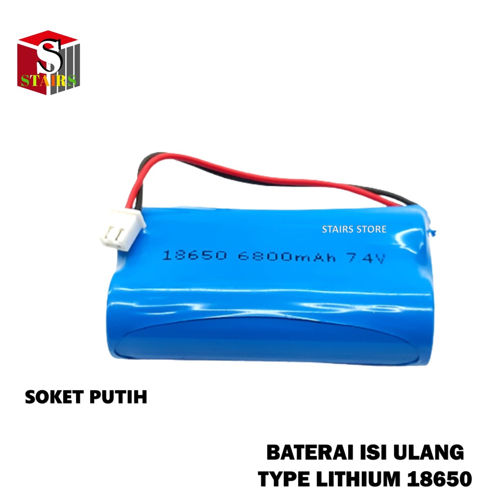 Jual Batre/Baterai Charger 2x 18650 Li-ion 7.4Volt - 6800mAh Socket ...