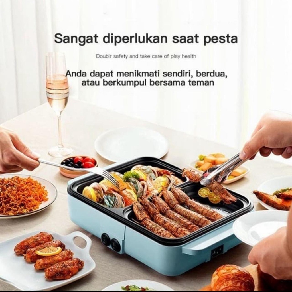 Jual Kompor Grill Frying Pan Steambot Panggang Rebus BBQ Mini Hotpot ...