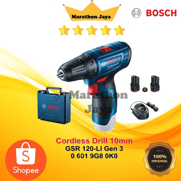 Jual Bosch mesin Bor baterai bosch GSR 120 Bor Besi Cordless 12V - 2 ...
