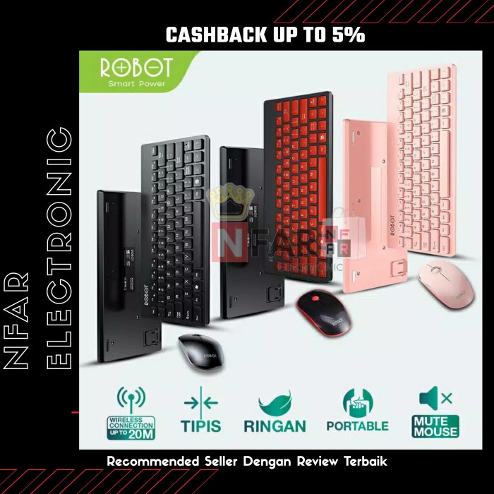 Jual Keyboard Wireless Robot KM3000 Combo Mouse Untuk Kerja PC Laptop ...