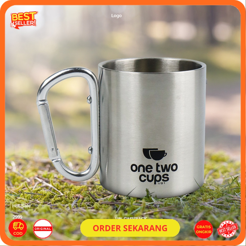Jual One Two Cups Gelas Cangkir Carabiner Stainless Steel 180ml | Shopee Indonesia
