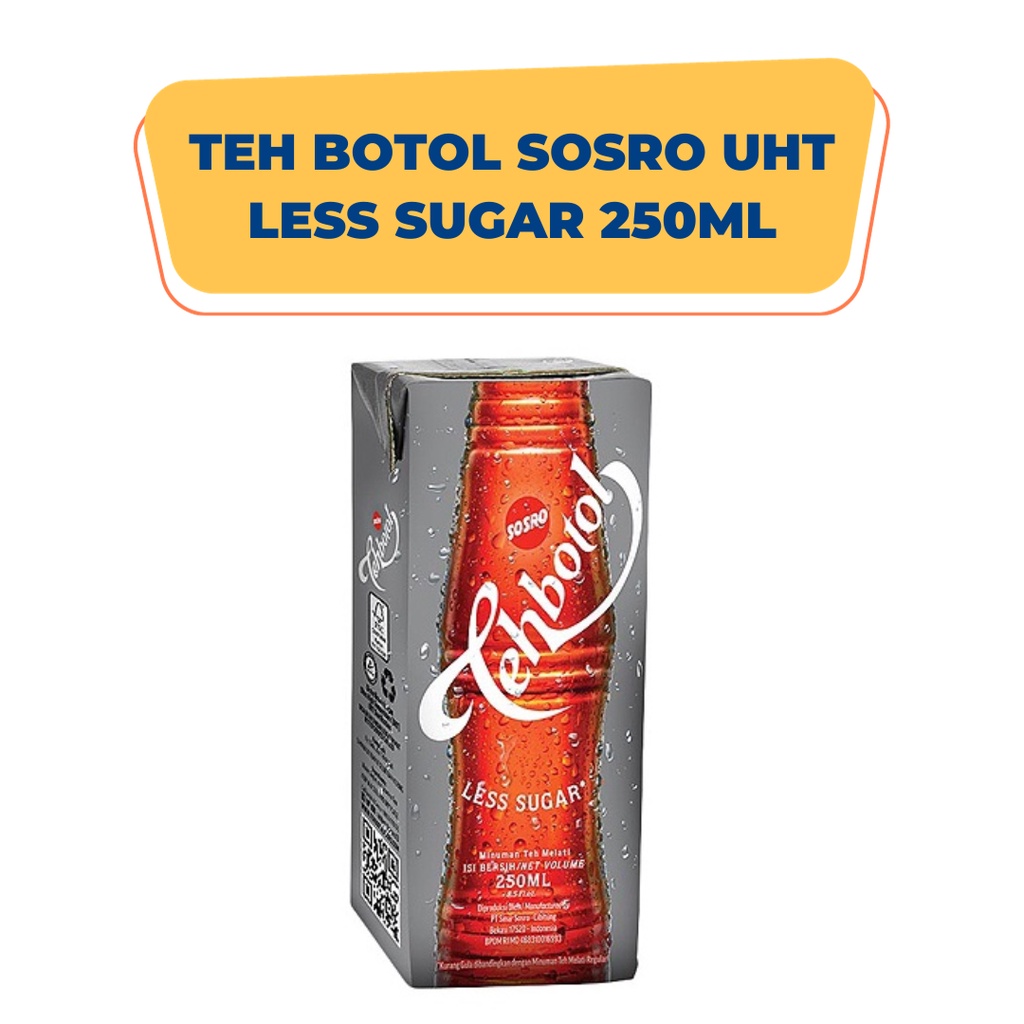Jual TEH BOTOL SOSRO UHT LESS SUGAR 250ML | Shopee Indonesia