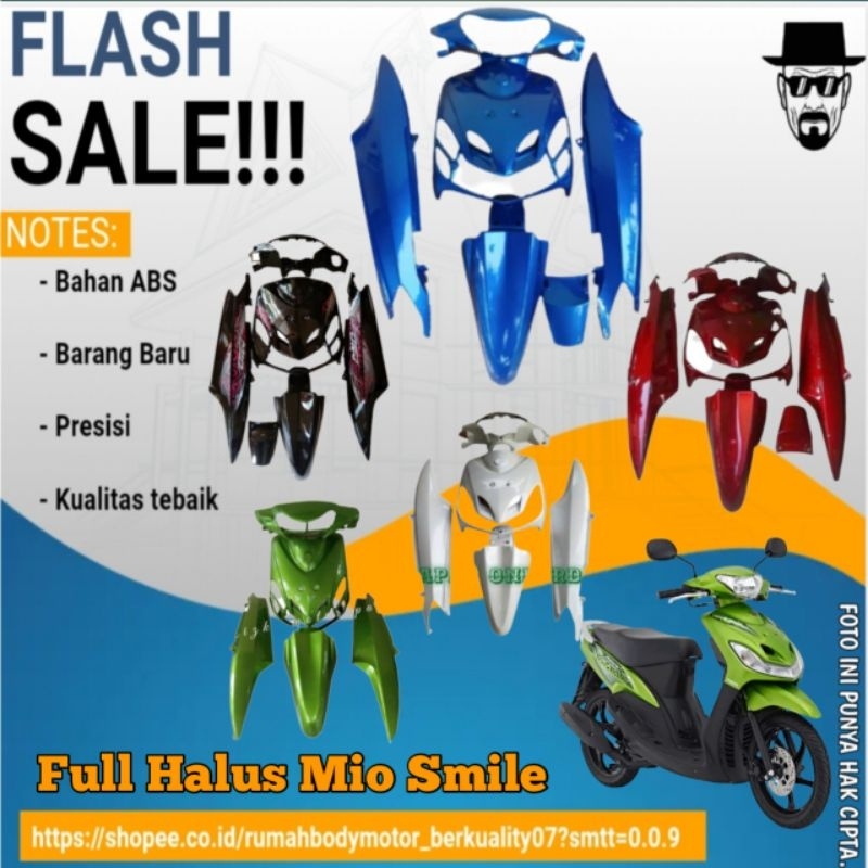 Jual YAMAHA MIO SMILE COVER BODY HALUS FULL SET BIRU, MERAH, HIJAU ...
