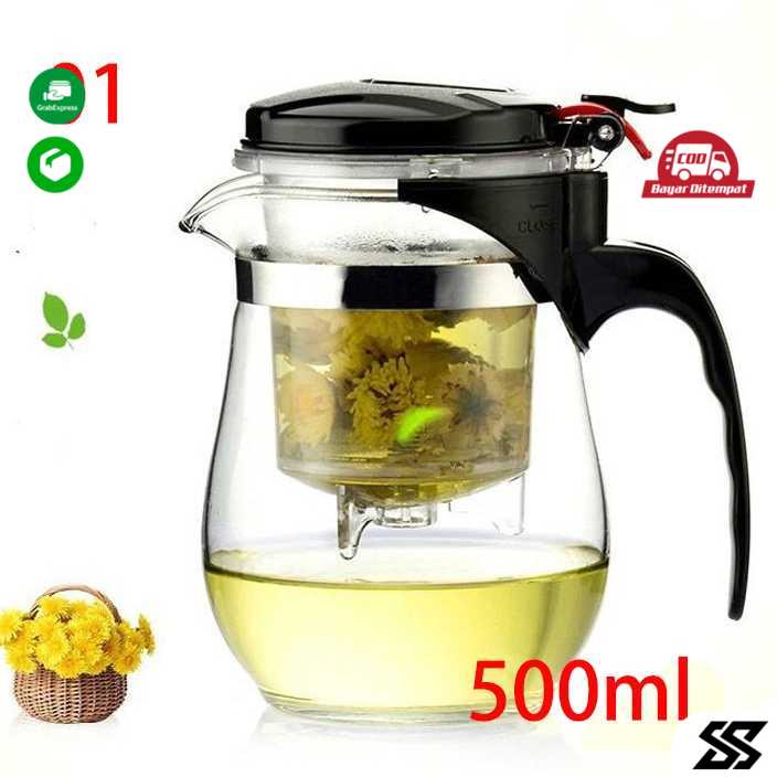 Jual One Two Cups Teko Kaca Teh Kopi Pitcher Borosilikat dengan Saringan | Shopee Indonesia