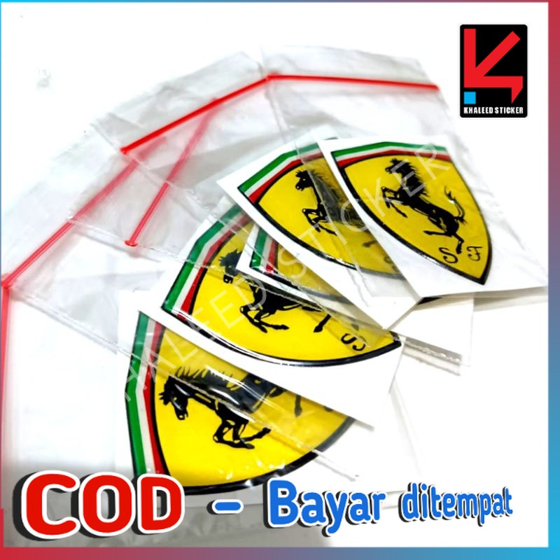 Jual Sticker timbul emblem ferrari stiker 3D aksesoris motor mobil HP ...