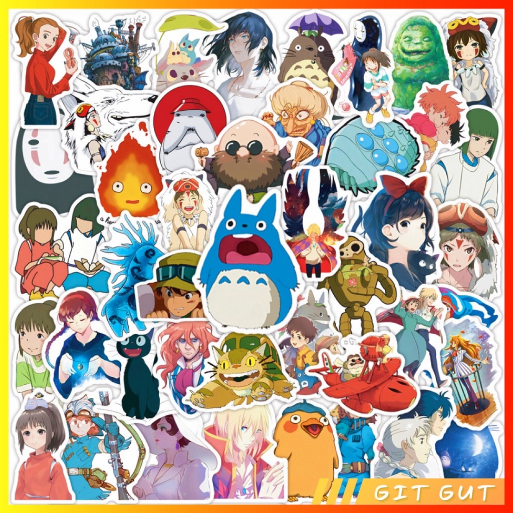 Jual Sticker Pack Stiker Vinyl 50 pcs Anime Studio Ghibli Hayao ...