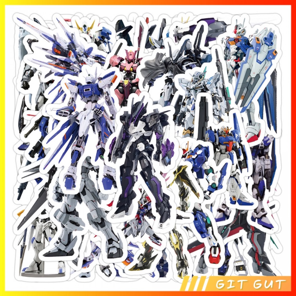 Jual Sticker Pack Stiker Vinyl 50 pcs Mobile Suit Gundam Mecha Robot ...