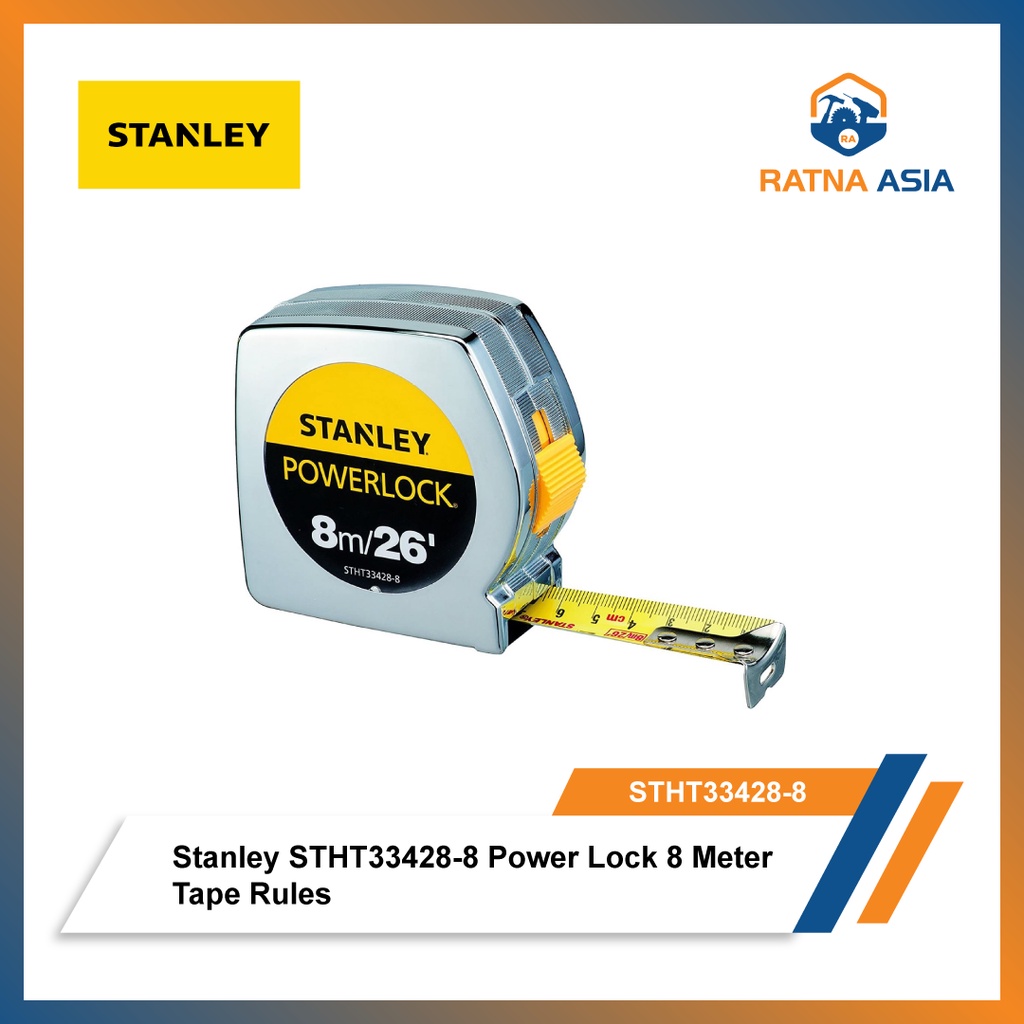 Jual Stanley Meteran STHT33428-8 8 Meter Powerlock Short Tape Rules | Shopee Indonesia