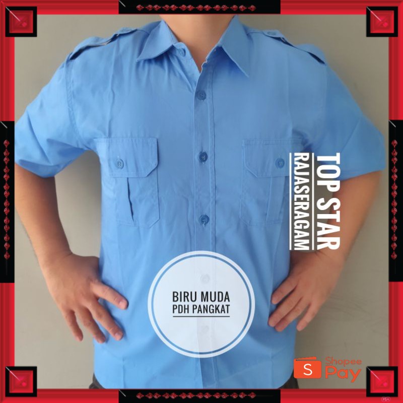 Jual 12.12 SERAGAM SALE / Seragam Kemeja PDH Biru Muda Katun Trans TV Baju Net TV PDL Komunitas ...