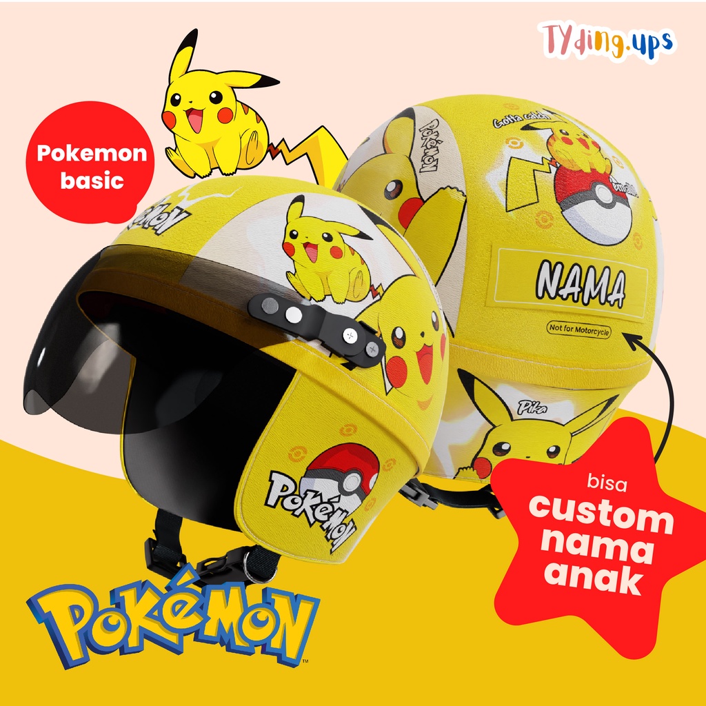 Jual HELM ANAK CUSTOM NAMA KARAKTER POKEMON UNTUK ANAK USIA 1 2 3 4 5 ...