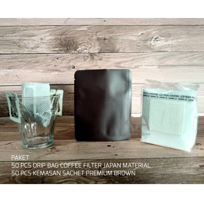 Jual Paket Drip Bag Coffee Filter + Sachet Brown Doff 50 pcs | Shopee ...
