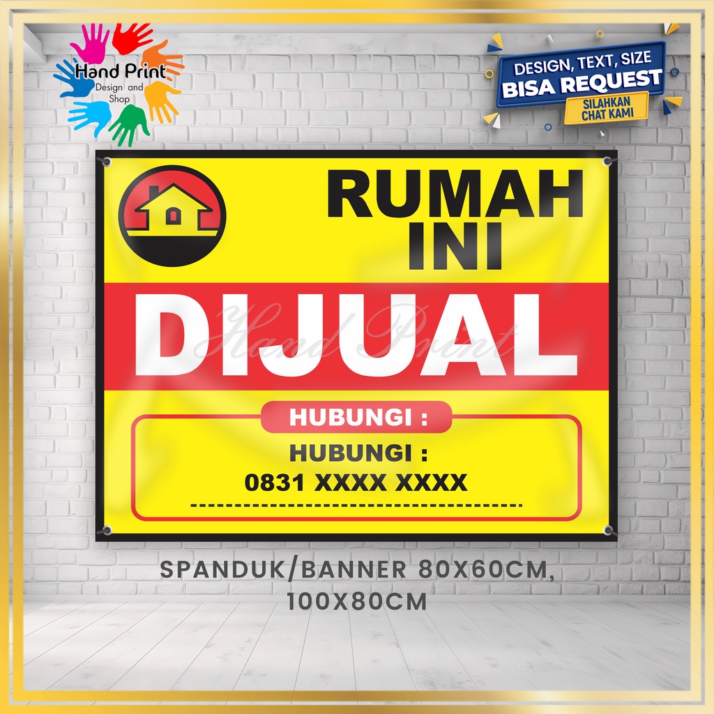 Jual Cetak SPANDUK / BANNER MMT Plang Rumah Dijual Tanah Dijual SHM ...