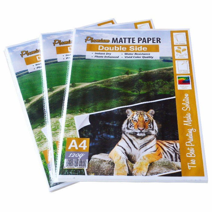 Jual Kertas Matte Double Side Premium A4 120 gsm 50 lb Photo Paper Mate ...