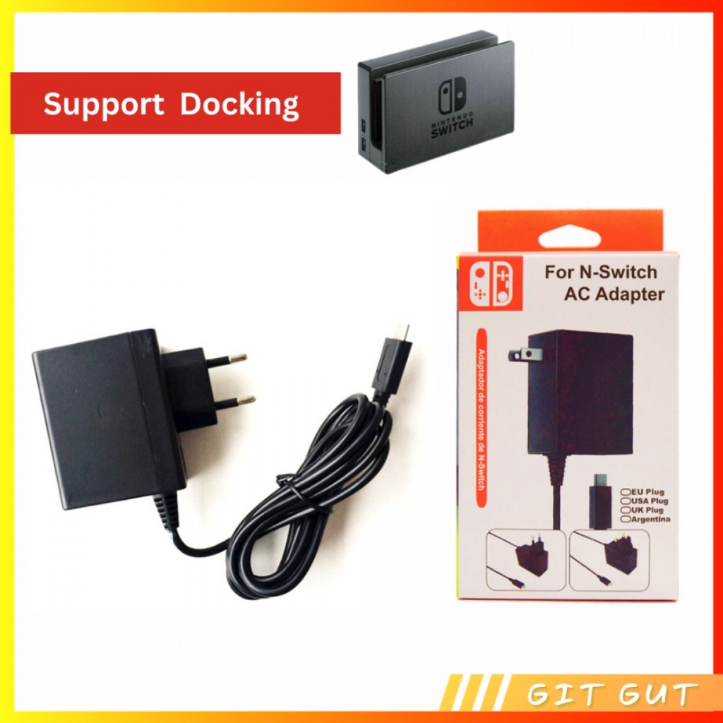 Jual Nintendo Switch Support Docking Charger Charging AC Adapter ...