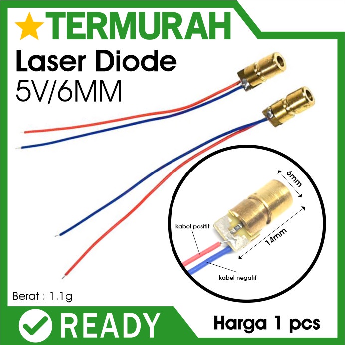 Jual Modul Module Laser Diode 5V dioda 6mm Arduino Merah Pointer 650nm dot | Shopee Indonesia