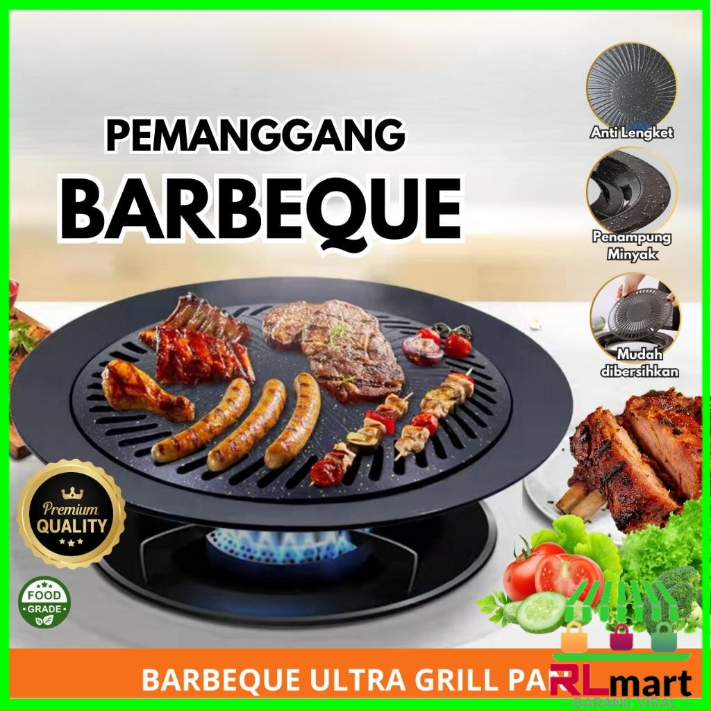 Jual PANGGANGAN GRILL BULAT PANGGANGAN BULAT BBQ Alat Panggang BBQ Grill 32 CM | Shopee Indonesia