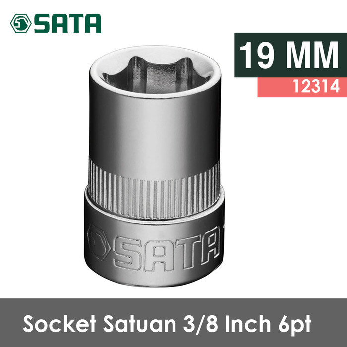 Jual SATATOOLS 12314 Mata Socket Soket 6pt Ukuran 19mm Gagang 3/8 Inch Drive Shock Sok 19 mm ...