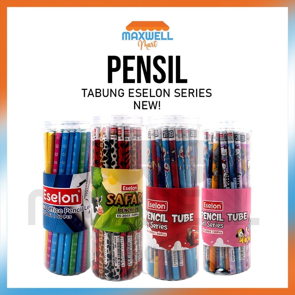 Jual [MaxMart] 1 Tabung isi 50 Pensil Fancy / 50buah Pensil 2B Eselon ...