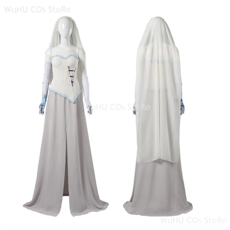 Jual Corpse Masquerade Bride Emily Cosplay Fancy Dress Costume Wig ...