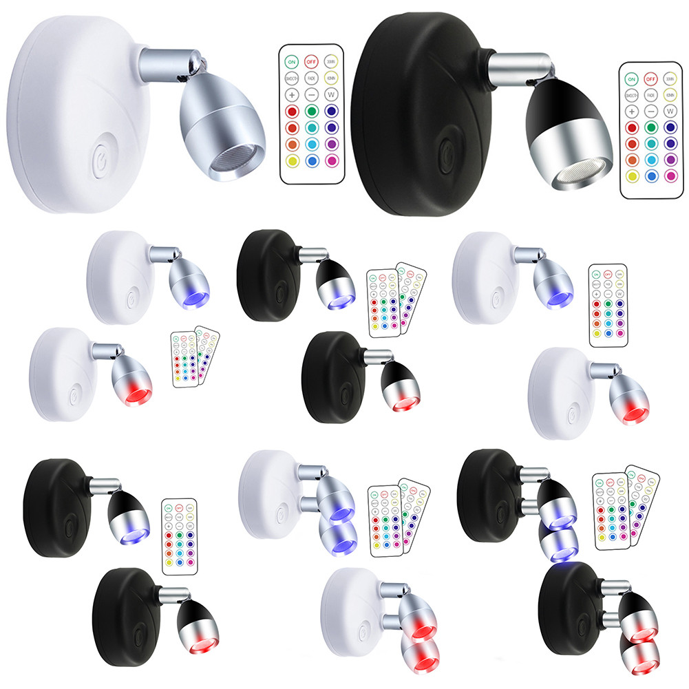 Jual 13 Colours Wireless Spotlight Battery Operated RGB Cabinet Light ...
