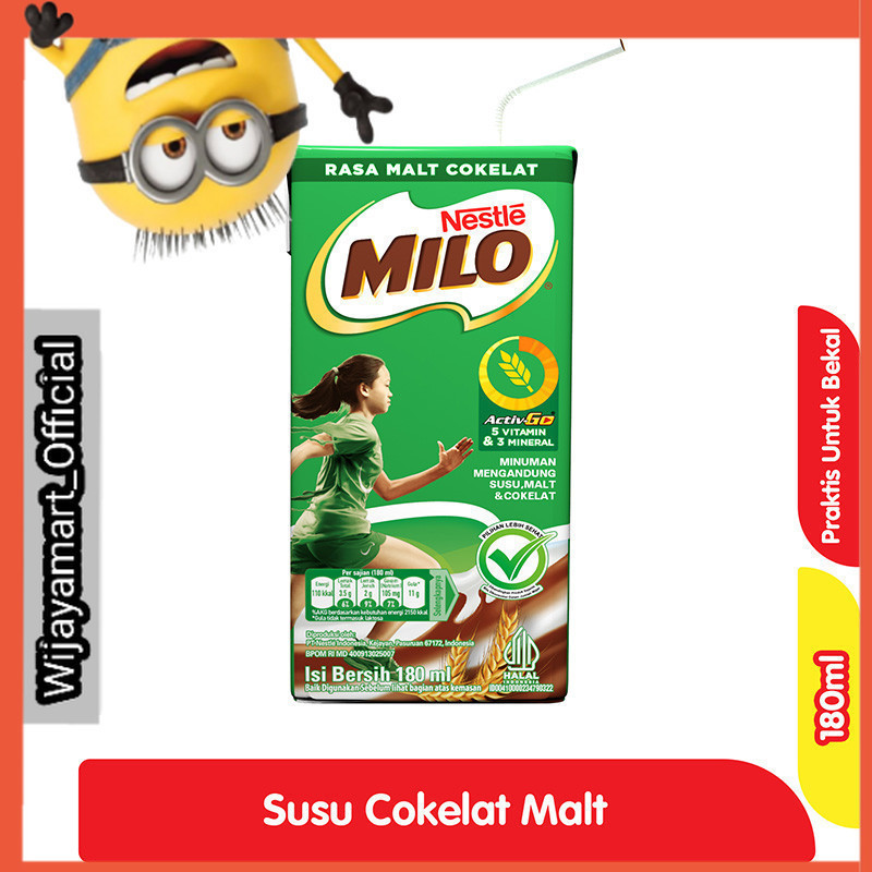 Jual Milo Activ-Go Cokelat UHT Kotak 180 ml | Shopee Indonesia