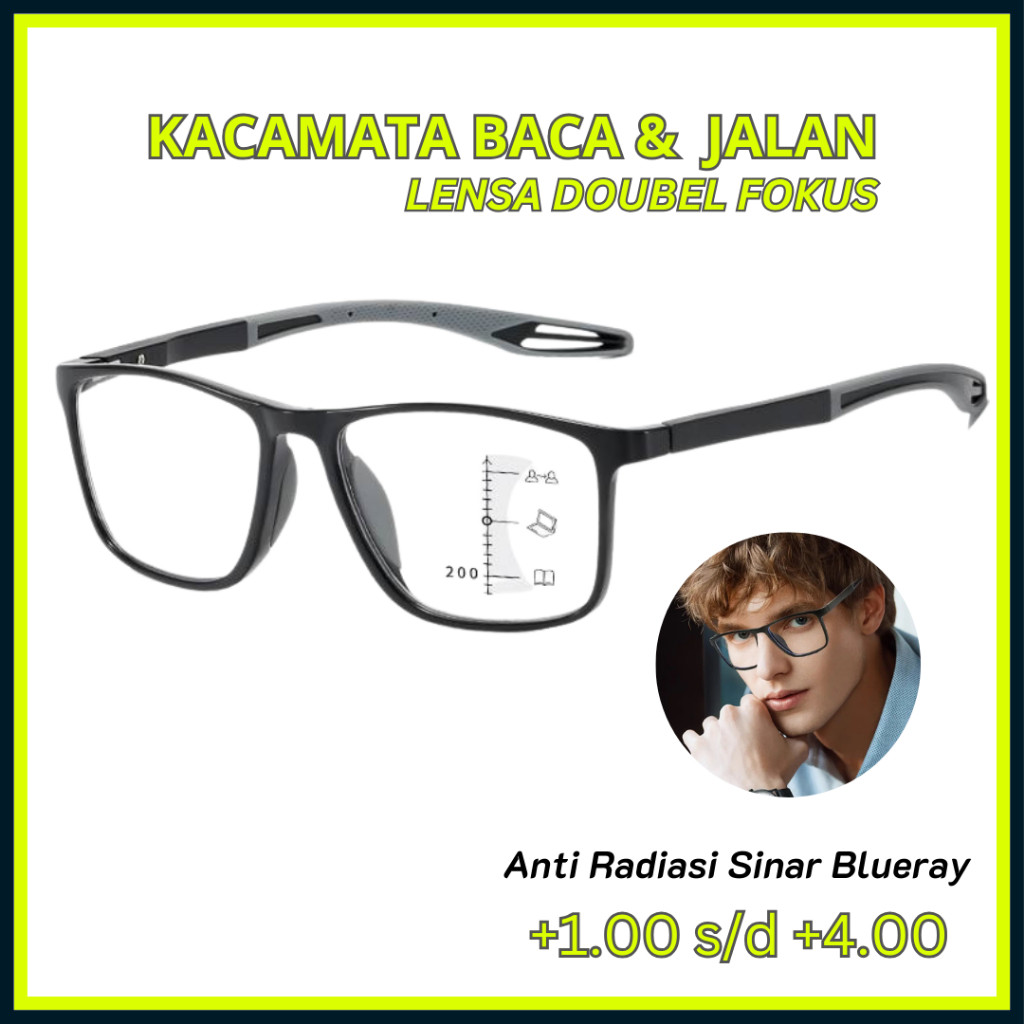 Jual Kacamata Baca Dan Jalan Plus Progresif Anti Radiasi Pria Wanita ...