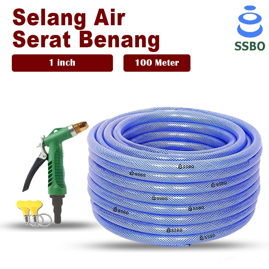 Jual SSBO Selang Air Serat Benang 1 Inch Selang Air Transparant 1 Rol 100 Meter Selang Taman ...