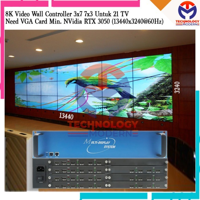 Jual 8K HDMI Video Wall Controller 3x7 7x3 For 21 TV (13440*3240@60Hz ...