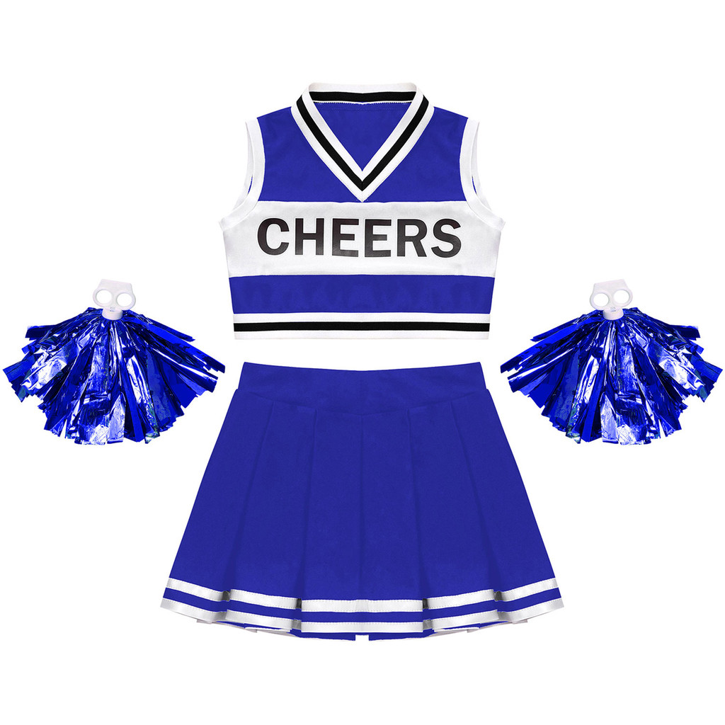 Jual Children Girls Cheerleading Uniforms Sets for Dancing Competition ...
