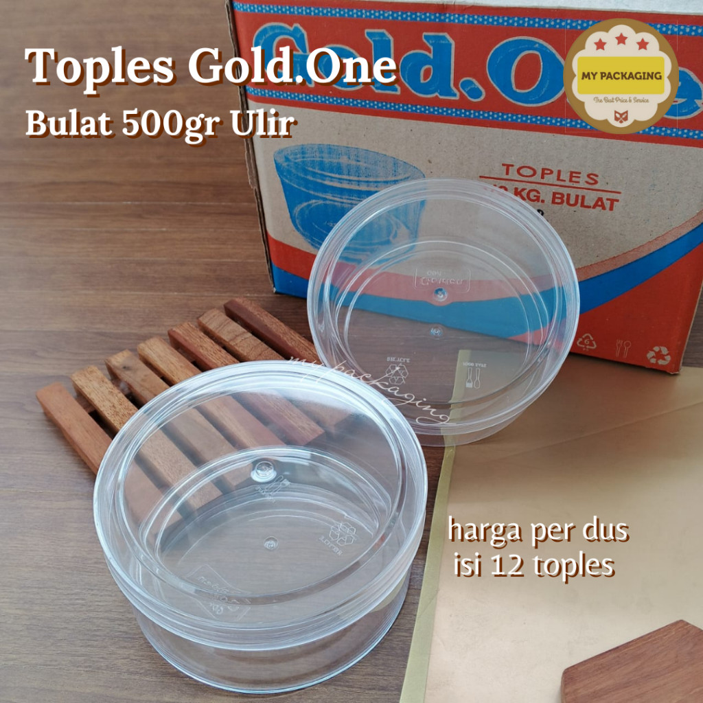 Jual 1 Dus Toples Kue Bulat 500gr Tutup Ulir - Toples Plastic Jar Bulat ...
