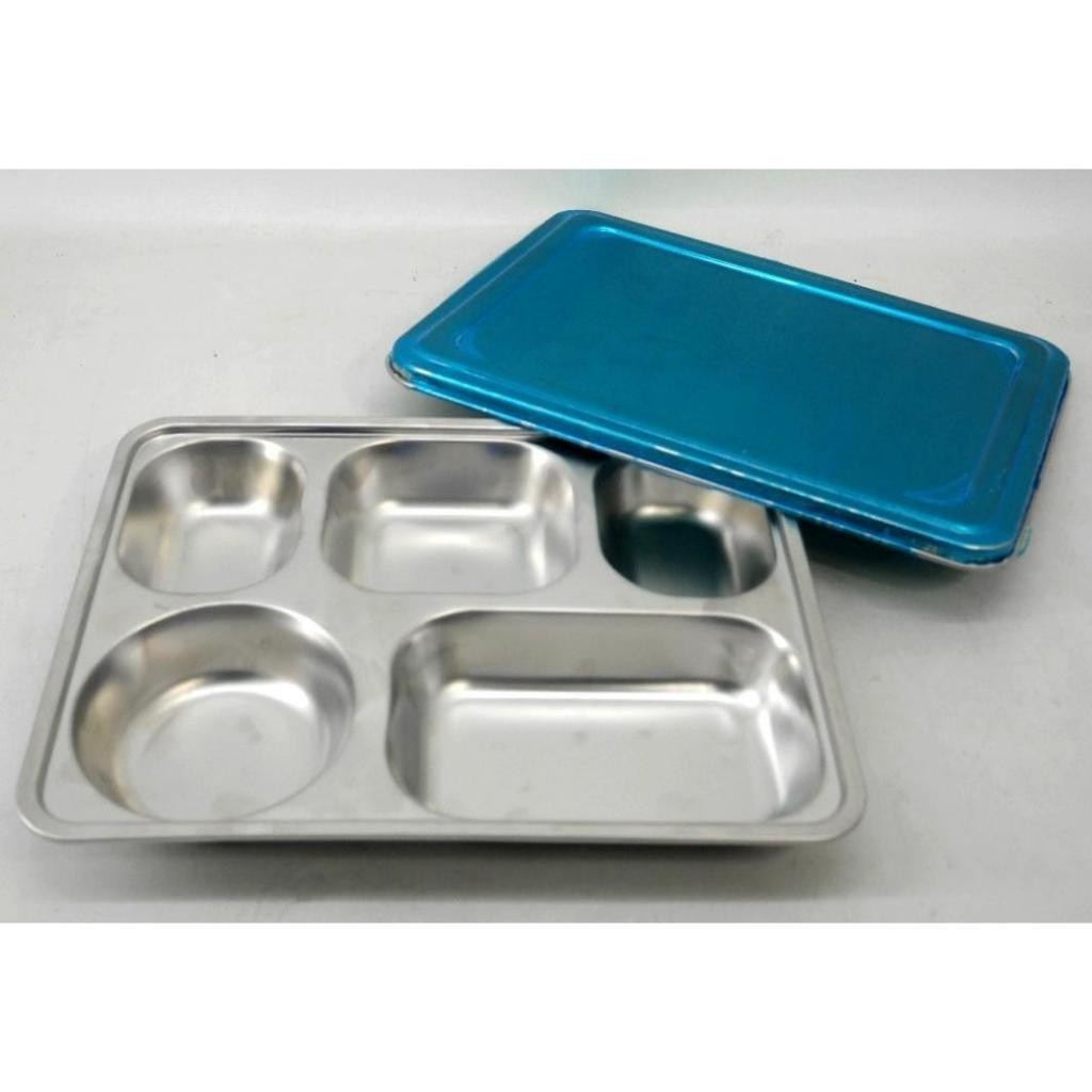 Jual ( CLS ) Kotak Makan Lunch Box 5 Sekat / Piring Makan Stainles ...
