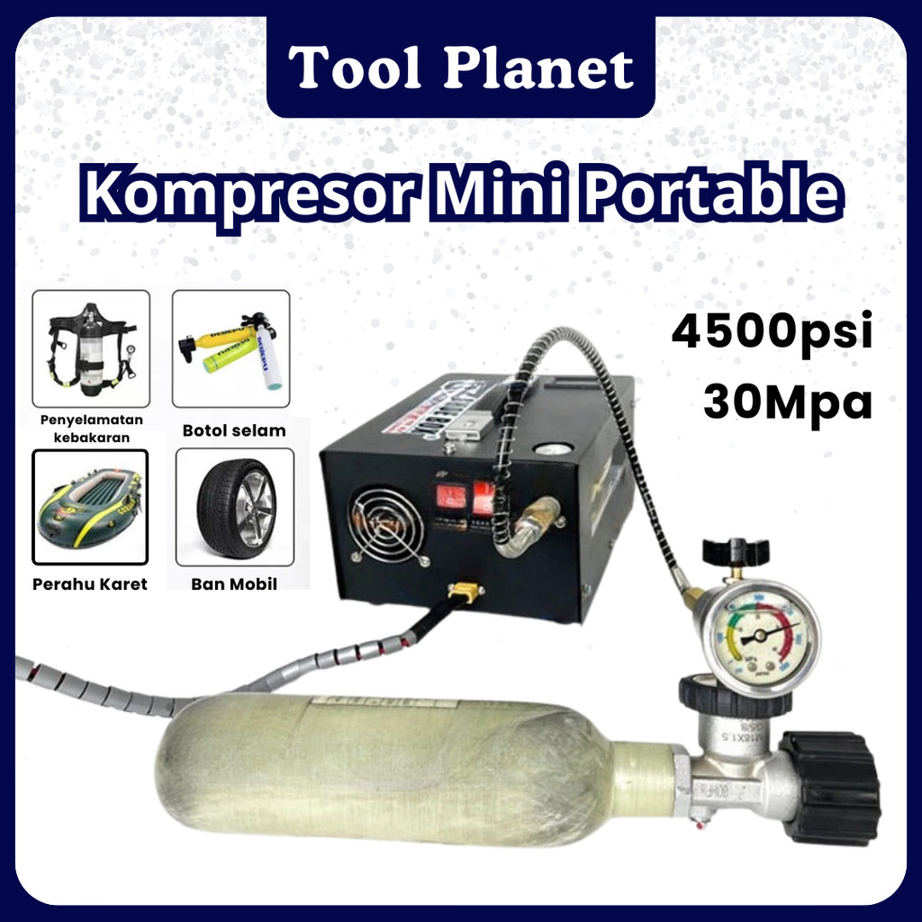 Jual Tool Planet⚡Garansi 1 Tahun⚡Kompresor Mini Portable 12v 4500psi ...