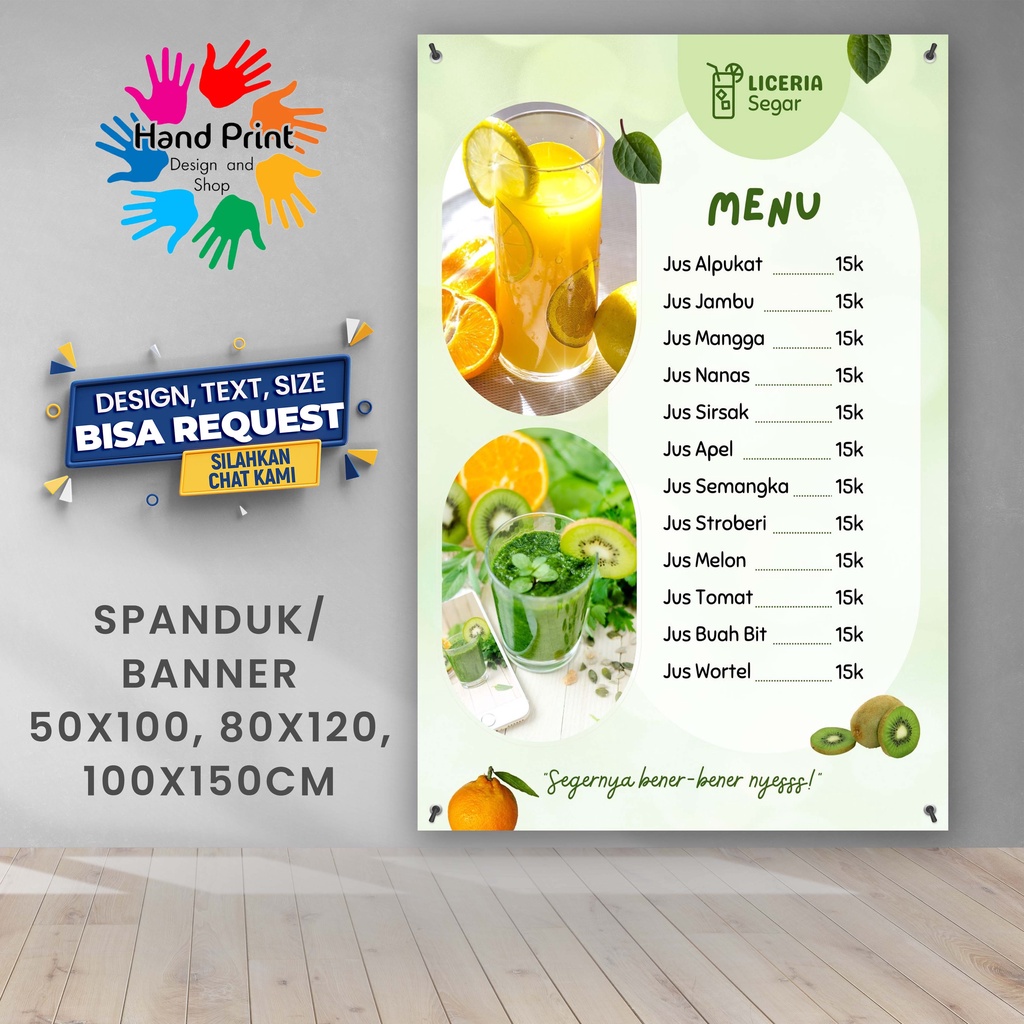 Jual SPANDUK BANNER Varian Jus Buah Dengan List Harga 80x120 CM ...