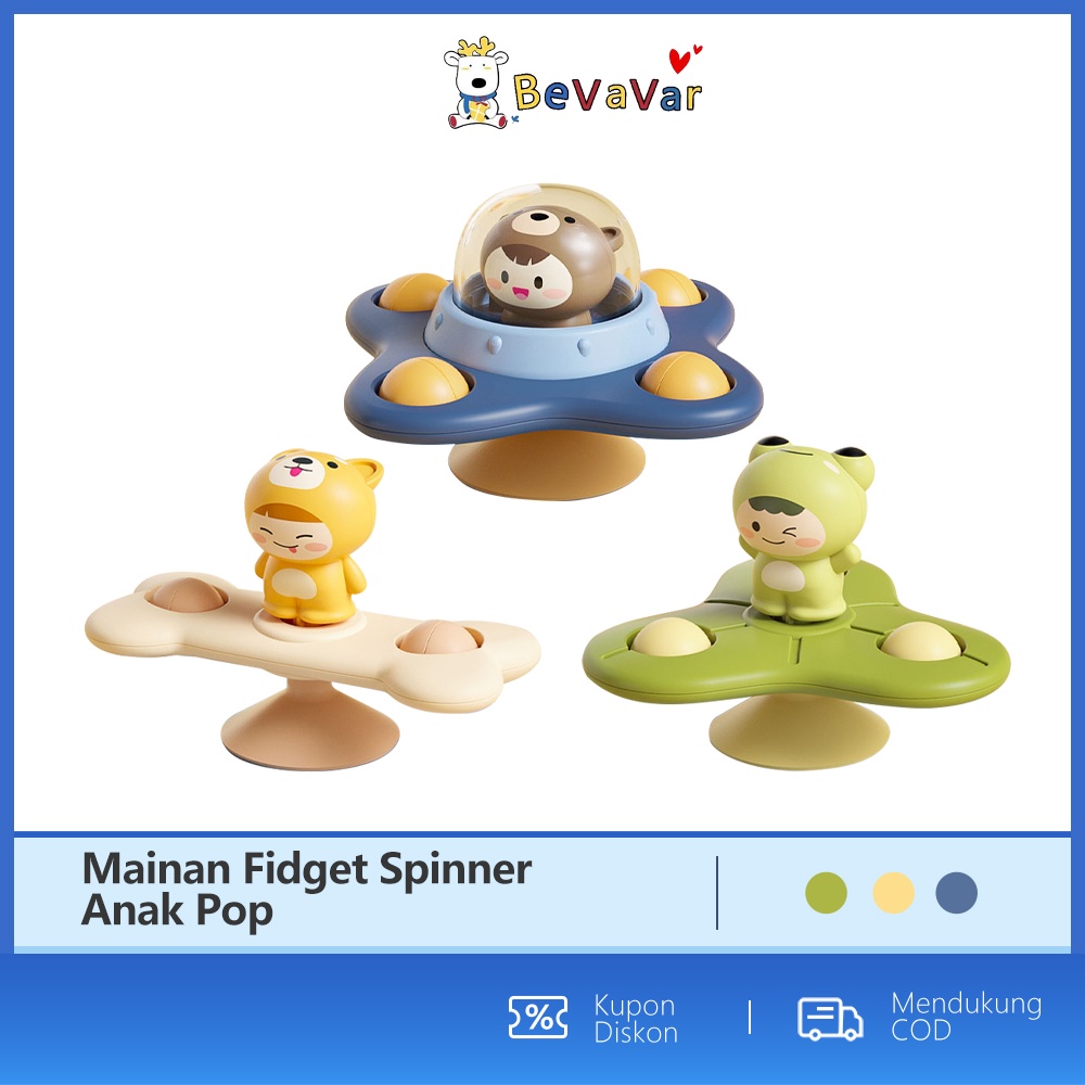 Jual BEVAVAR Fidget Spinner Mainan Mandi Bayi / Sensor Motorik Bayi ...