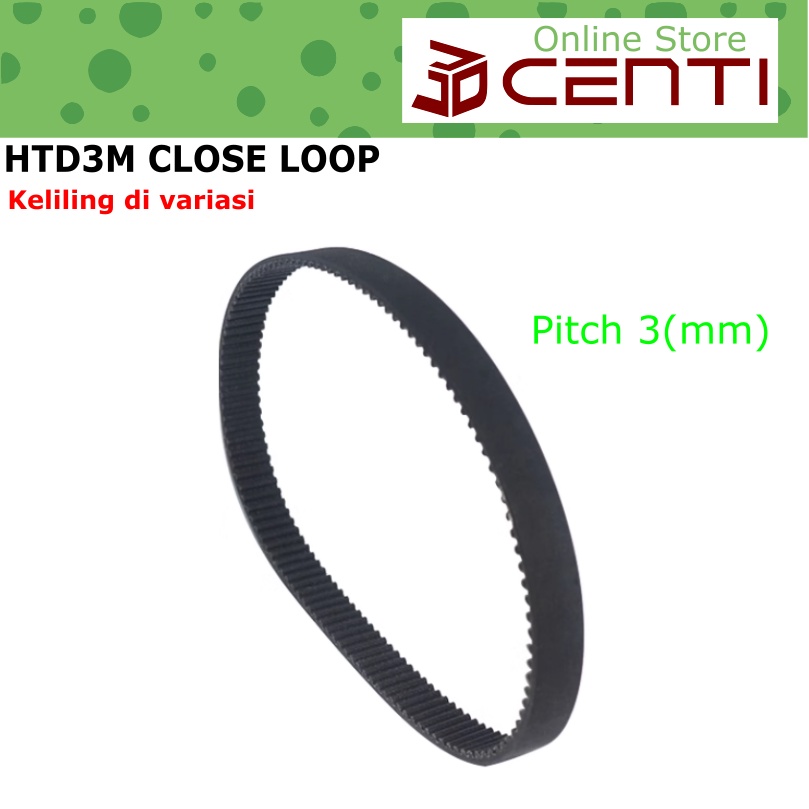 Jual Timing Belt Lebar 15mm HTD3M Gigi 60 65 70 80 85 90 95 100 105 115 125 130 135 140 150 170 ...