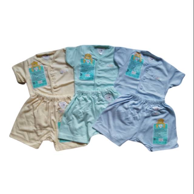 Jual Setelan Pendek Bayi SML POLOS Warna Libby KANCING DEPAN | Shopee ...