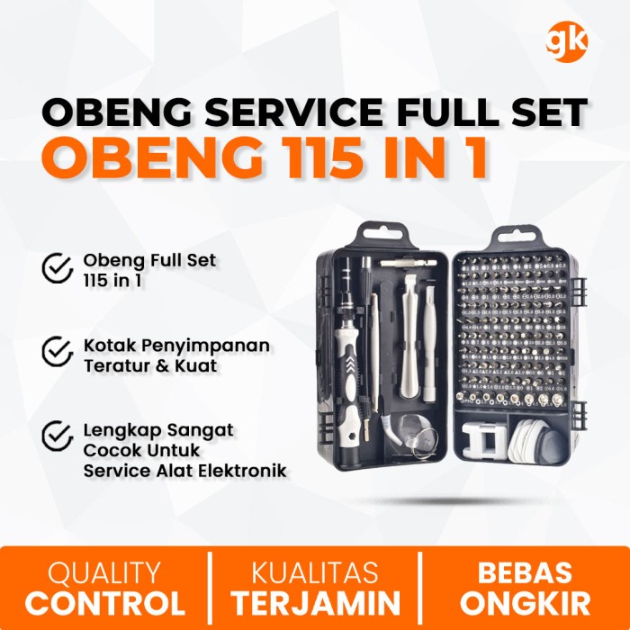 Jual Obeng Full Set 115 in 1 Service Reparasi HP Komputer Laptop Lengkap | Shopee Indonesia