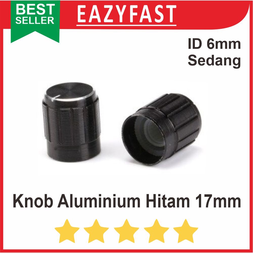 Jual Knob Potensio Aluminium Hitam Black Tutup Potensiometer Volume ...