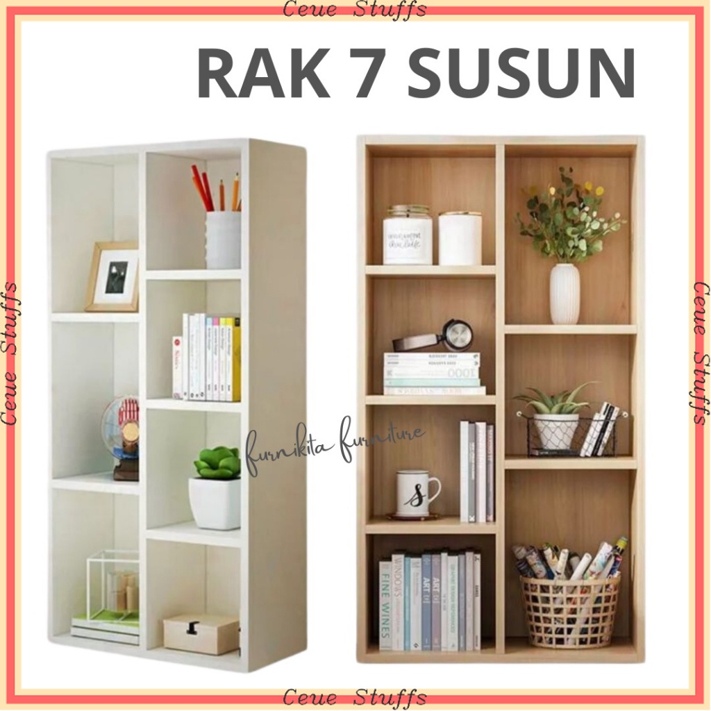 Jual PROMO BIKIN CANTIK RUANGAN AESTHETIC TERMURAH !! RAK BUKU 7 SUSUN ...