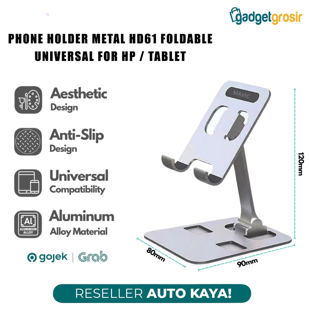 Jual Stand HP Besi Lipat HD65 Phone Holder Meja Dudukan Penyangga ...