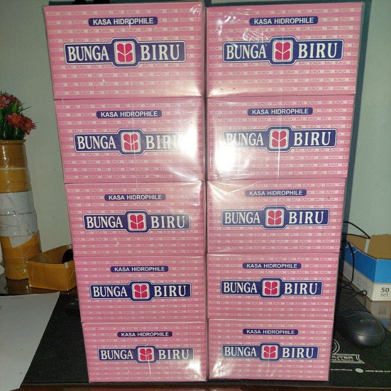 Jual Kasa hidrofil kasa steril bunga biru isi 16lembar | Shopee Indonesia