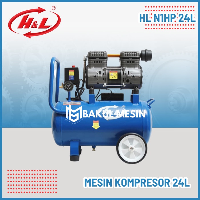 Jual H&L HL N1HP 24L OILESS Mesin Kompresor Angin Compressor 1HP | Shopee Indonesia