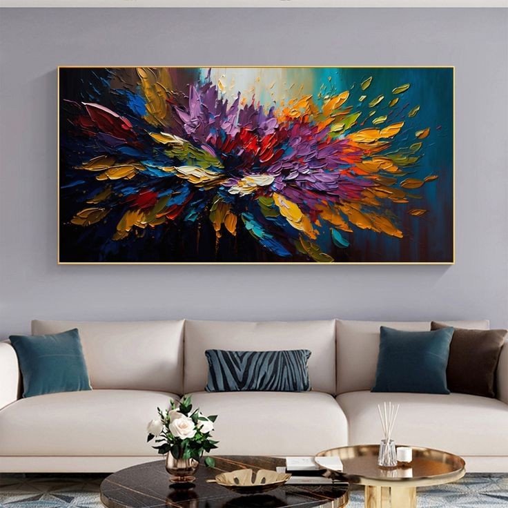 Jual Lukisan Bunga Abstrak Full Colors Abstrak Timbul 3d. | Shopee ...